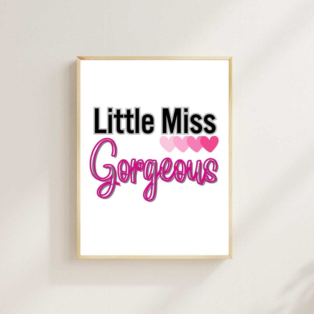 Little Miss Wall Art Print: Printable Girl Room Decor, Kids Bedroom ...