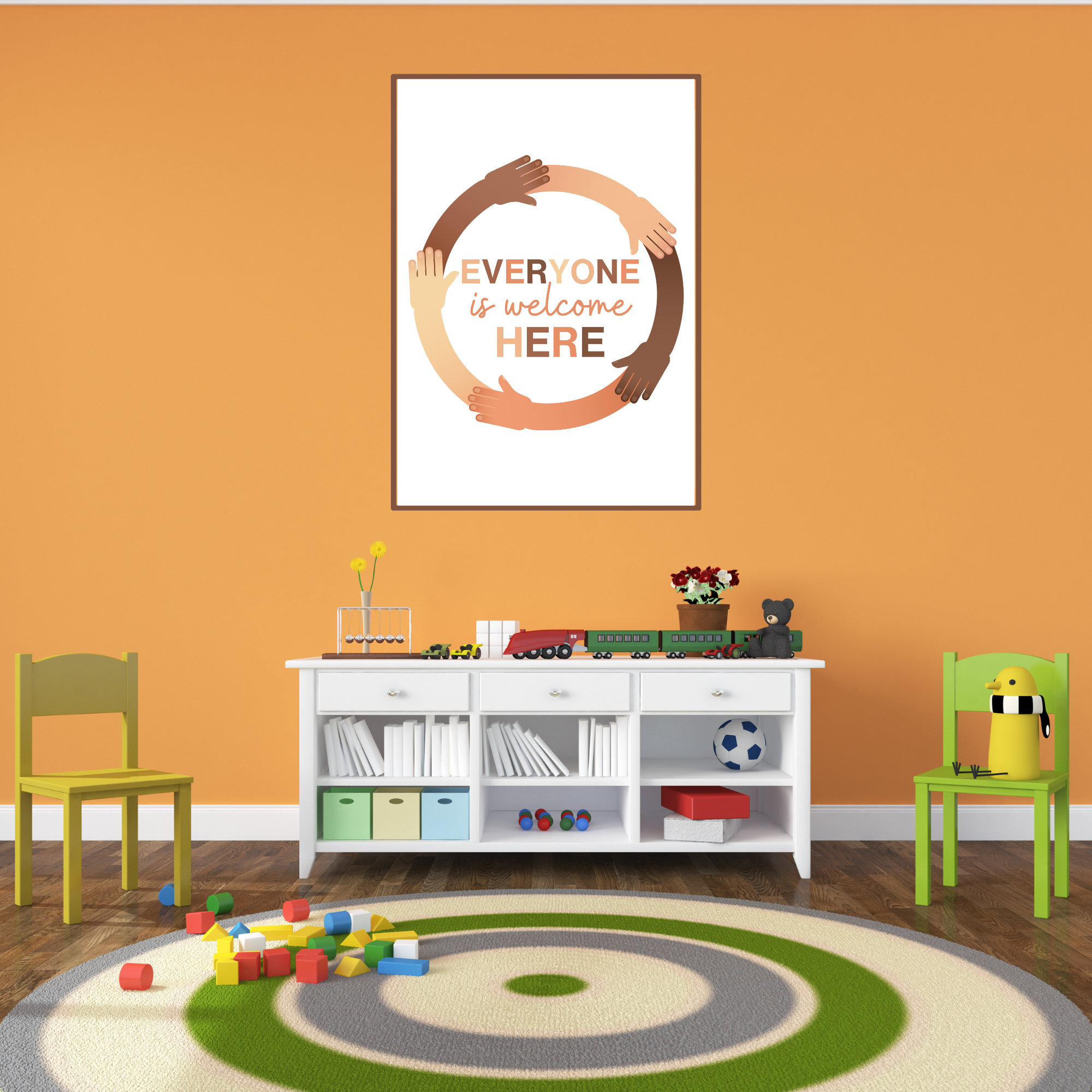 Everyone is Welcome Here Print, Equality Art Print, Diversity Wall Art ...