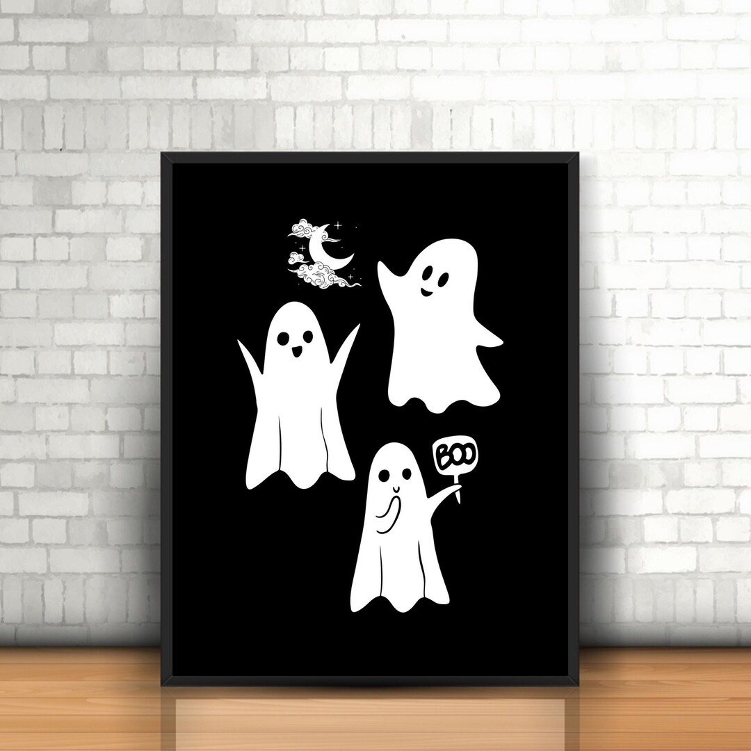 Ghost Printable Wall Art, Ghost Print, Halloween Art Print Downloadable ...