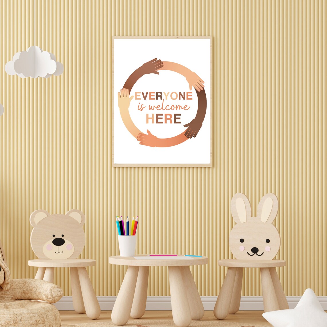 Everyone is Welcome Here Print, Equality Art Print, Diversity Wall Art ...