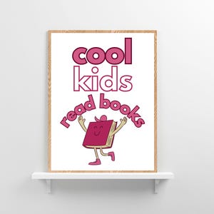 Cool Kids Read Books, Read Quote Sign, Book Lover Gift Idea, Kids Wall ...