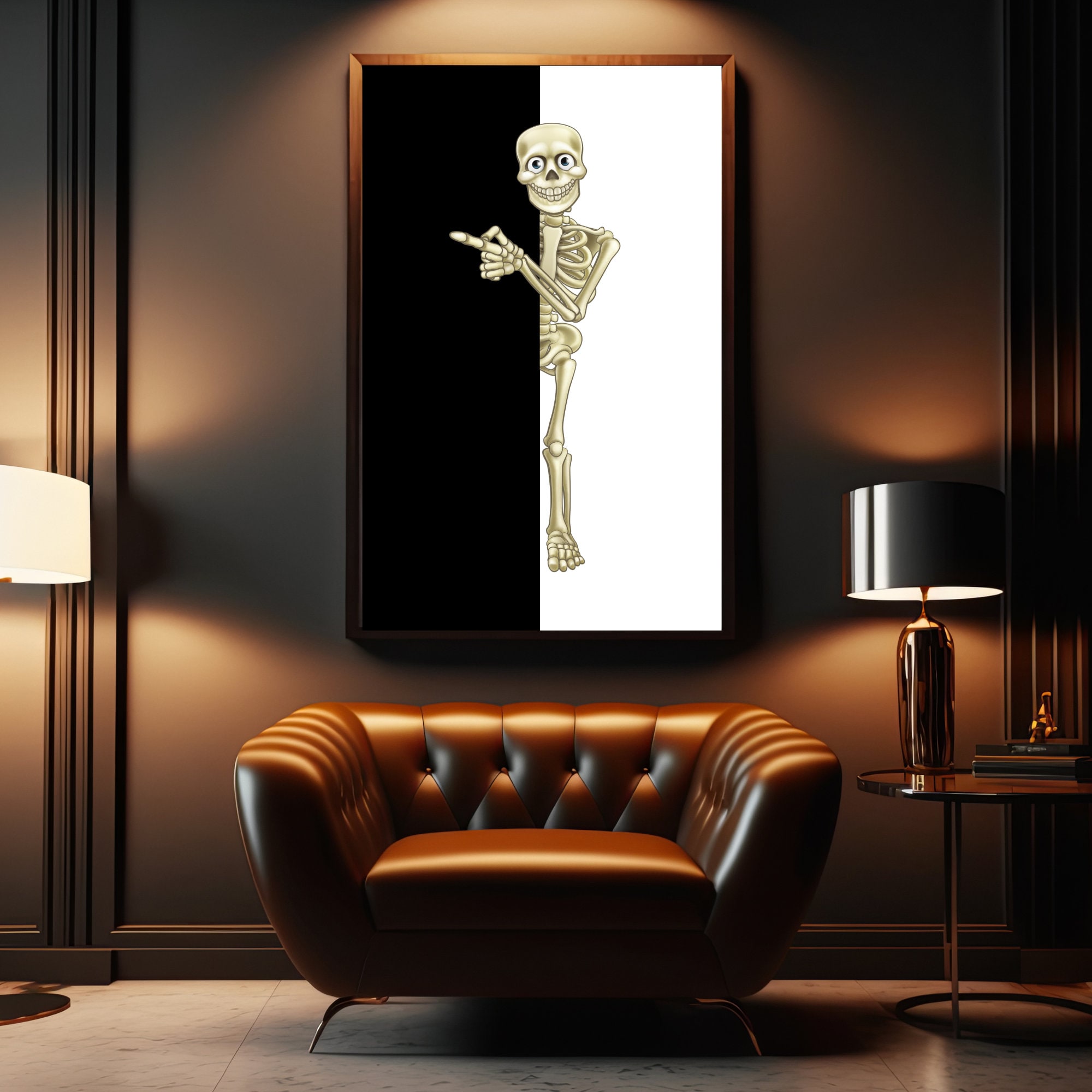 Skeleton Print, Skeleton Printable, Halloween Printable Wall Art ...