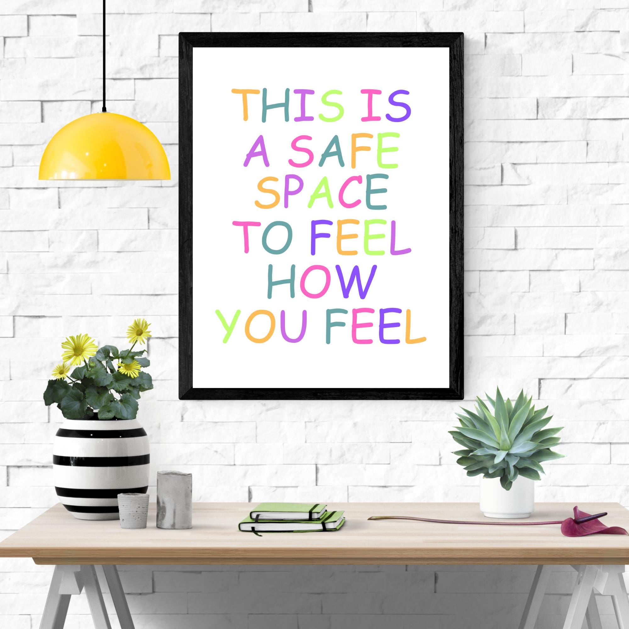 Safe Space Colorful Poster: Therapy Office Decor (digital Download) - Etsy