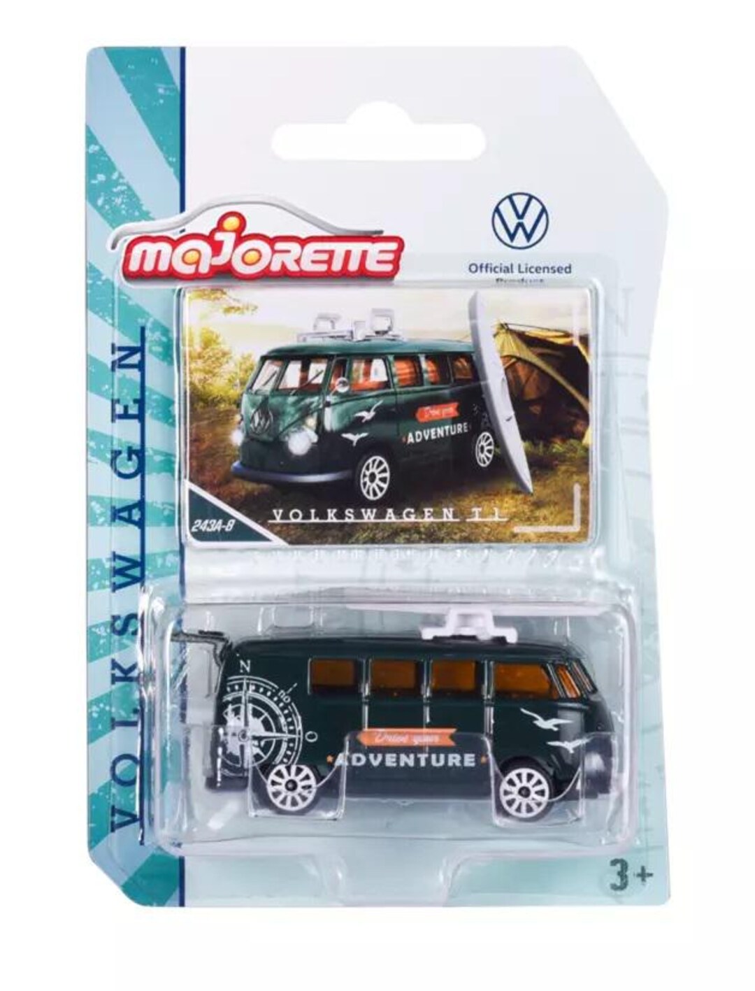 Volkswagen Transporter T1 Van Black Majorette Model Scale Approx. 1/64 ...