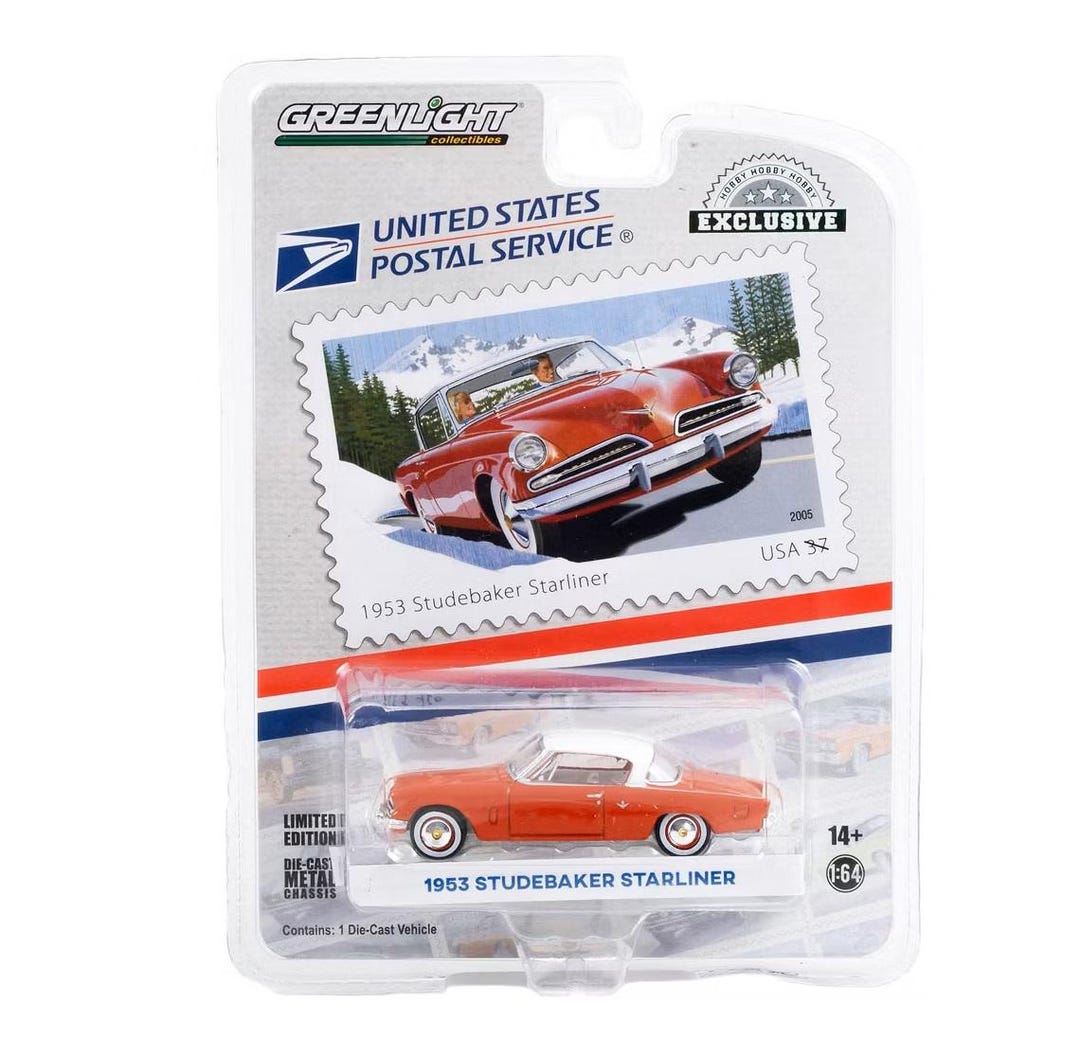 Greenlight - 1953 Studebaker Starliner Red W/white Top USPS "america on ...