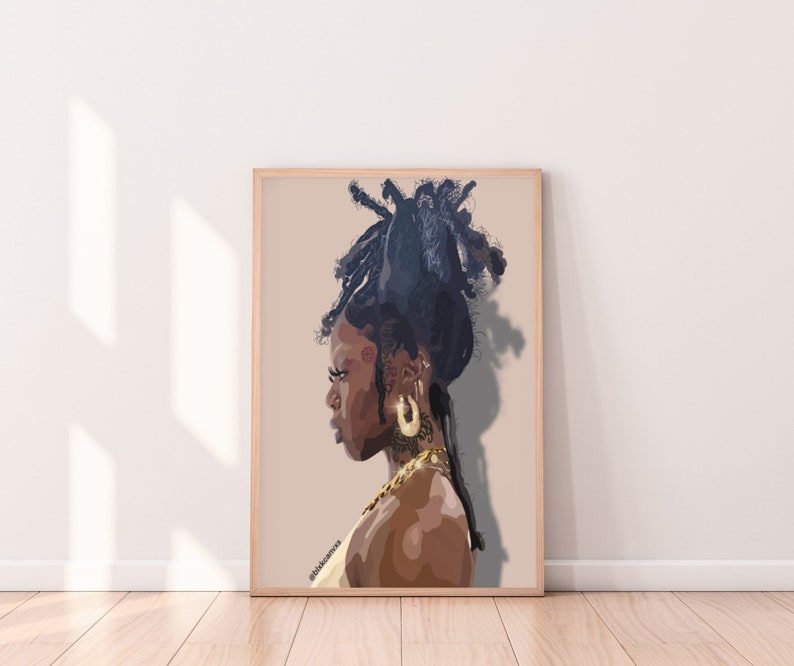 Loctress Black Art Poster Locs Art Print Black Girl Wall - Etsy