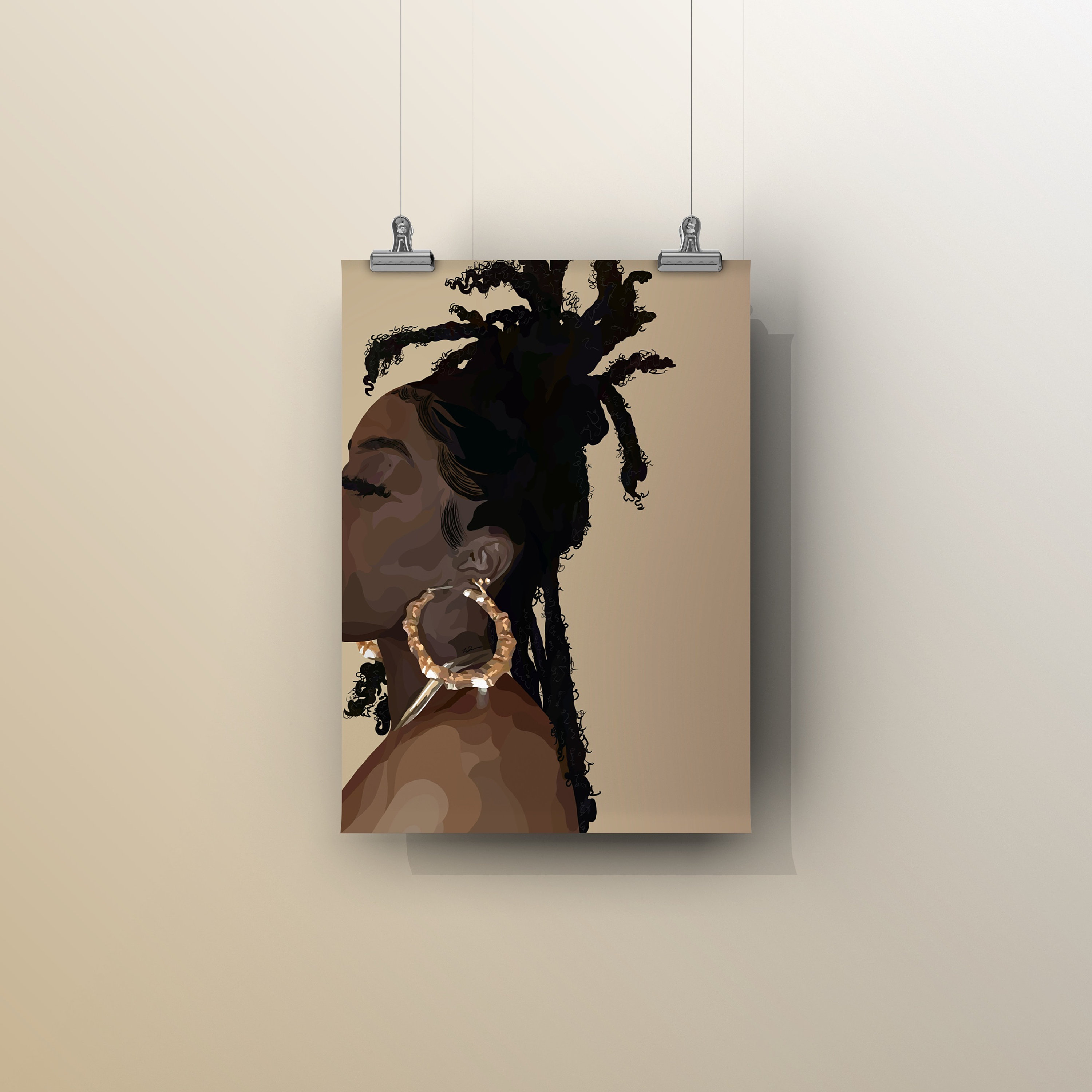Loctress Art Poster Locs Art Print Black Woman Wall Art - Etsy