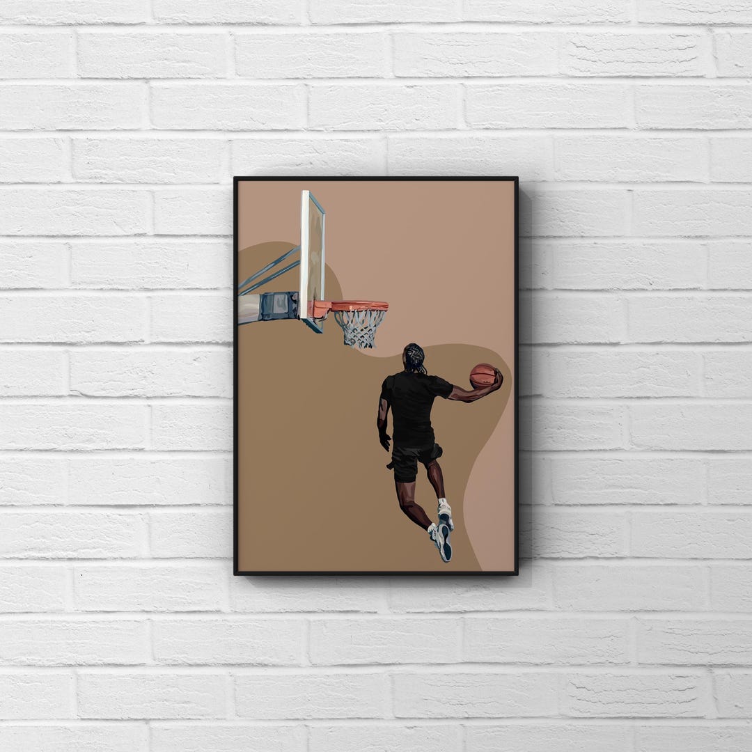 Black Baller Art Print | Slam Dunk Wall Poster (digital Download) - Etsy