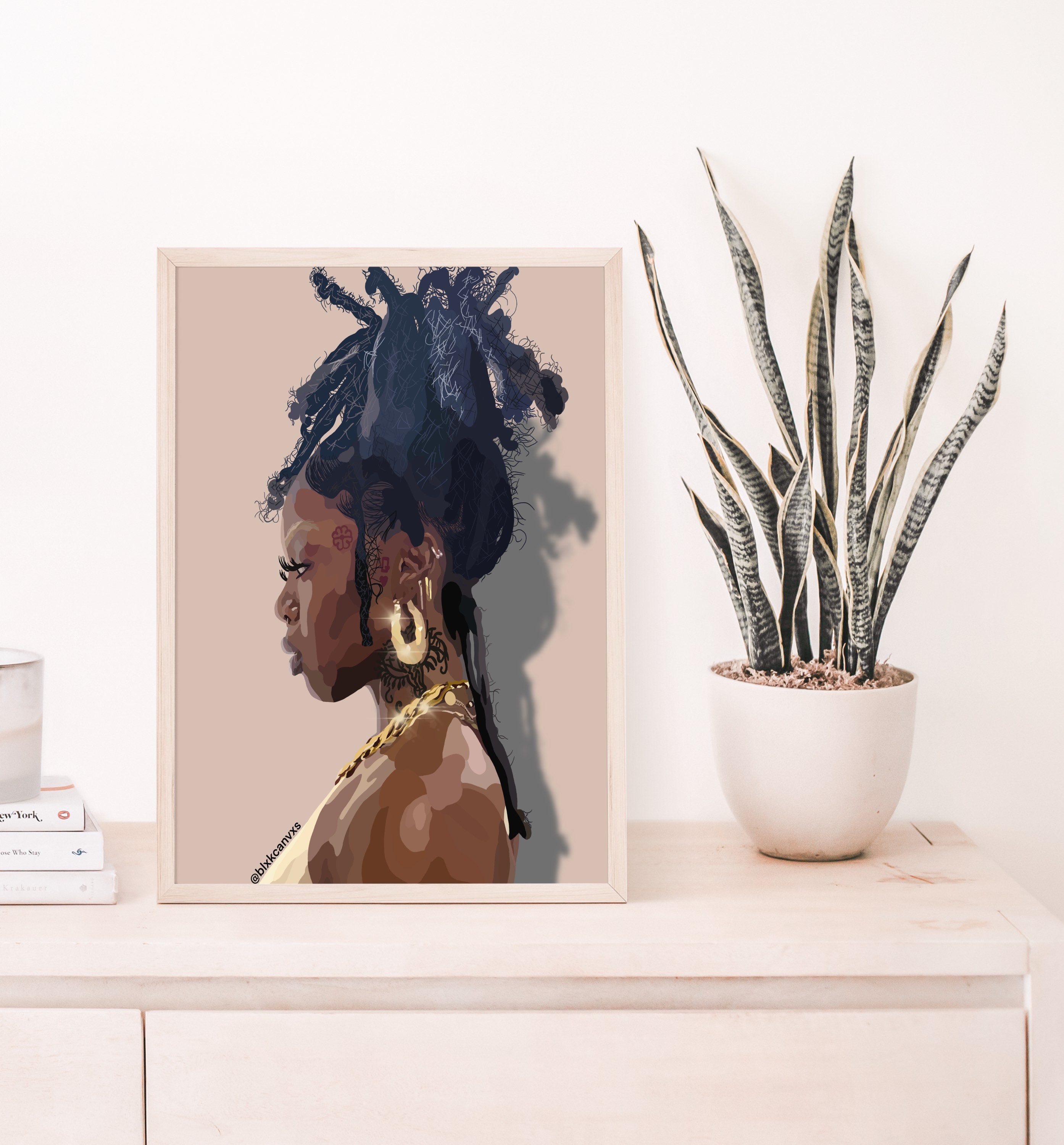 Loctress Art Poster Locs Art Print Black Woman Wall Art - Etsy