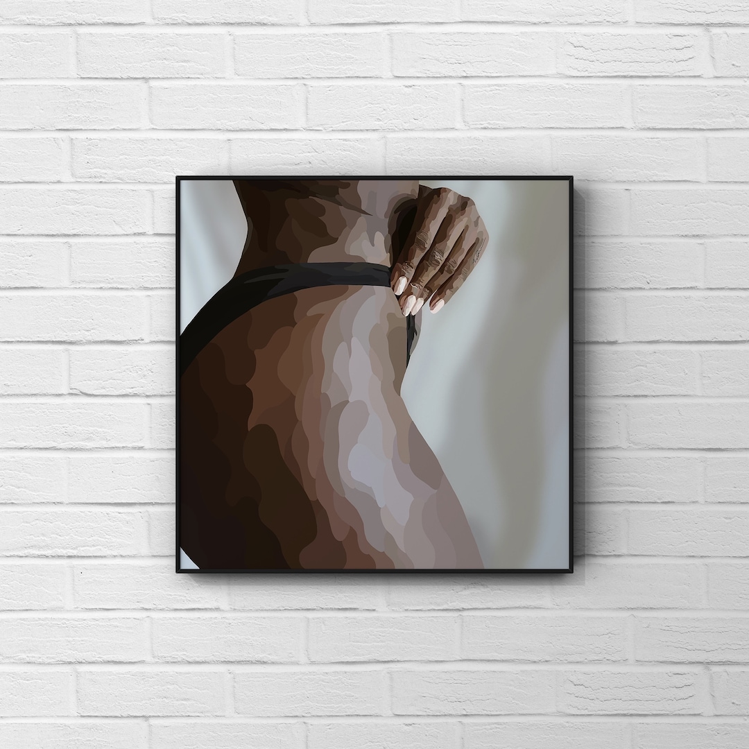 Black Woman Body Art Print | Body Positive Female Figure (digital ...