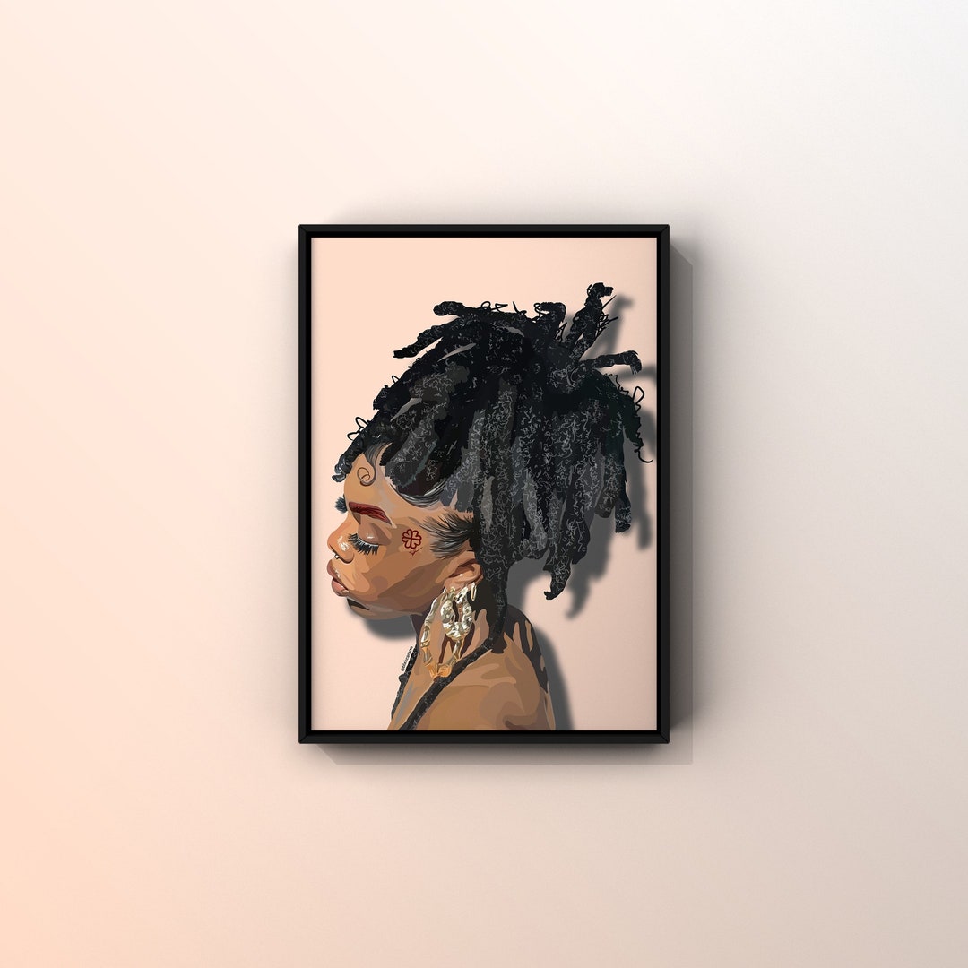 Loctress II | Framed Black Girl Art Poster | Locs Art Print | Black ...