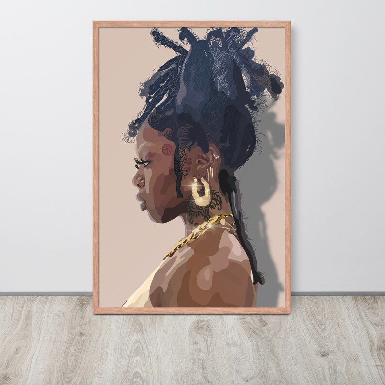 Loctress Black Art Poster Locs Art Print Black Girl Wall - Etsy