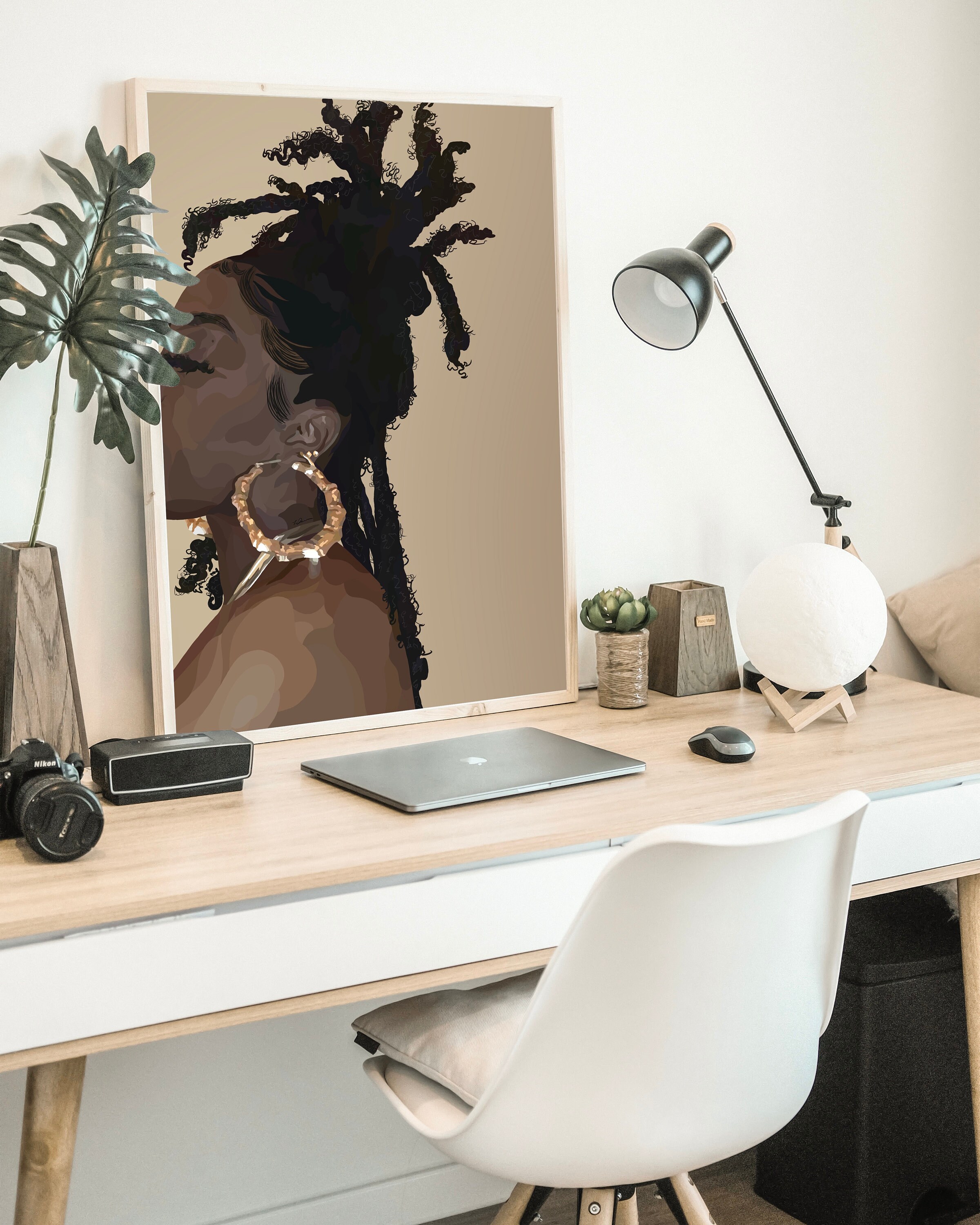 Loctress | Art Poster | Locs Art Print | Black Woman Wall Art ...