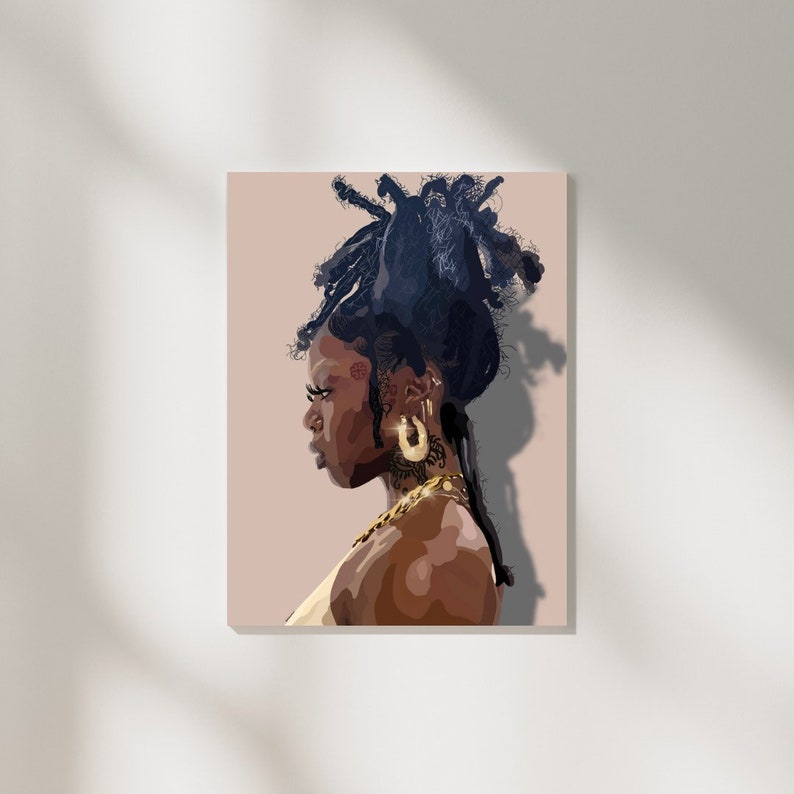 Loctress Black Art Poster Locs Art Print Black Girl Wall - Etsy