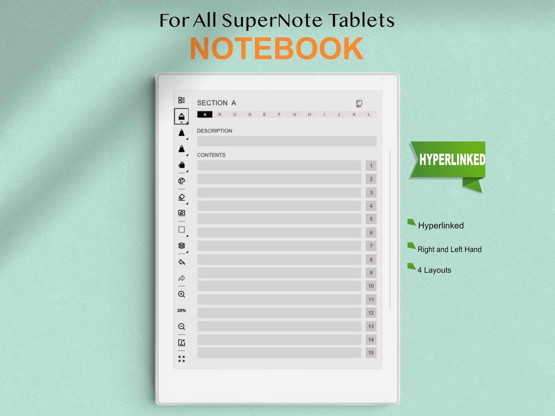 Supernote Templates | Digital Notebook for A5 / A5X Manta & A6 / A6X ...