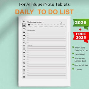 Supernote Templates Daily To-do List 2025-2026 – Hyperlinked PDF ...