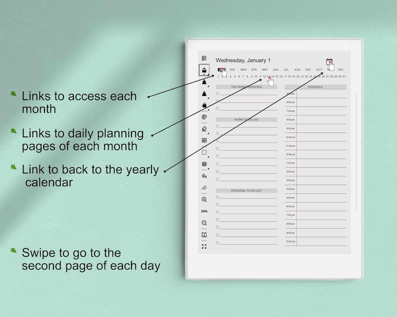 2026 Supernote Daily Work Planner Template | A5/A5X Manta & A6/A6X ...