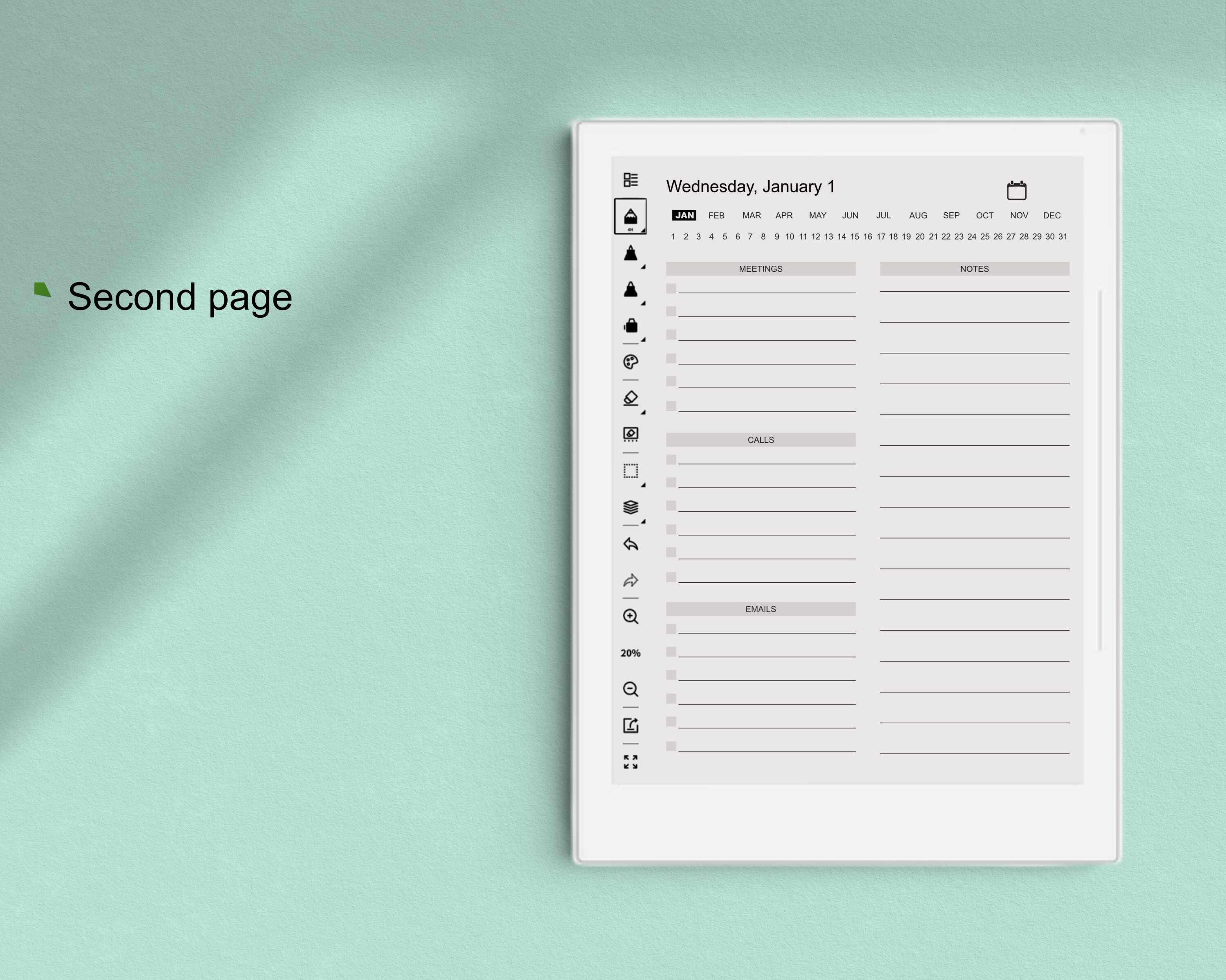 2026 Supernote Daily Work Planner Template | A5/A5X Manta & A6/A6X ...
