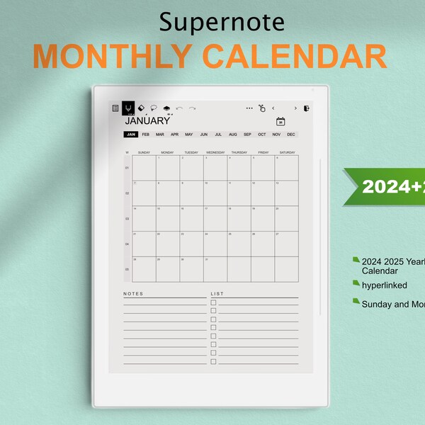 Supernote Calendar - Etsy