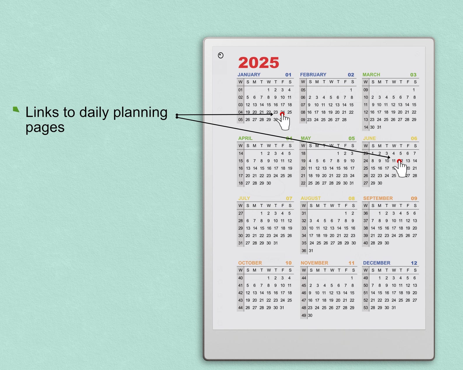 2025+2026 Digital Daily Planner for Remarkable 2, 1 & Paper Pro ...