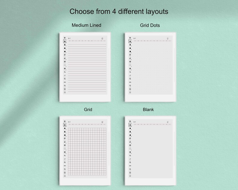 Supernote Templates | Digital Notebook for A5 / A5X Manta & A6 / A6X ...