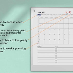 Weekly Planner for Remarkable Paper Pro and 2, 2026 Yearly and Monthly ...