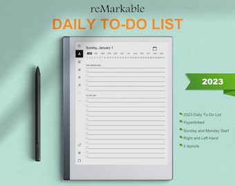 Remarkable 2 Daily Tasks Template - Etsy