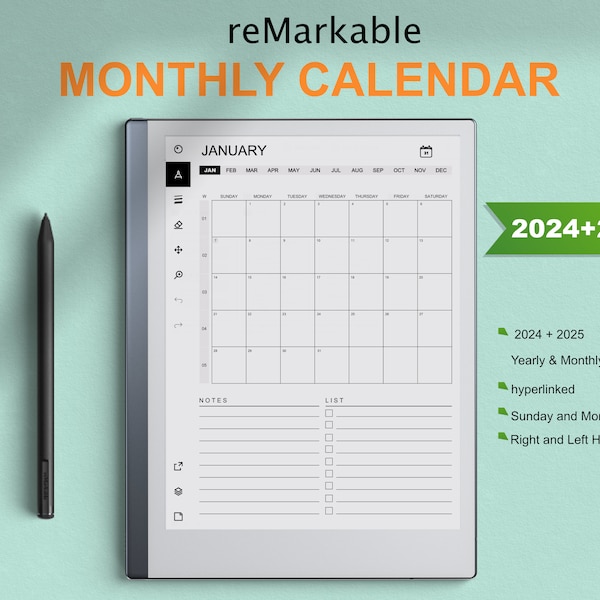 Remarkable 2 Calendar Templates 2024 - Etsy Remarkable 2 Calendar Templates 2024 - Etsy