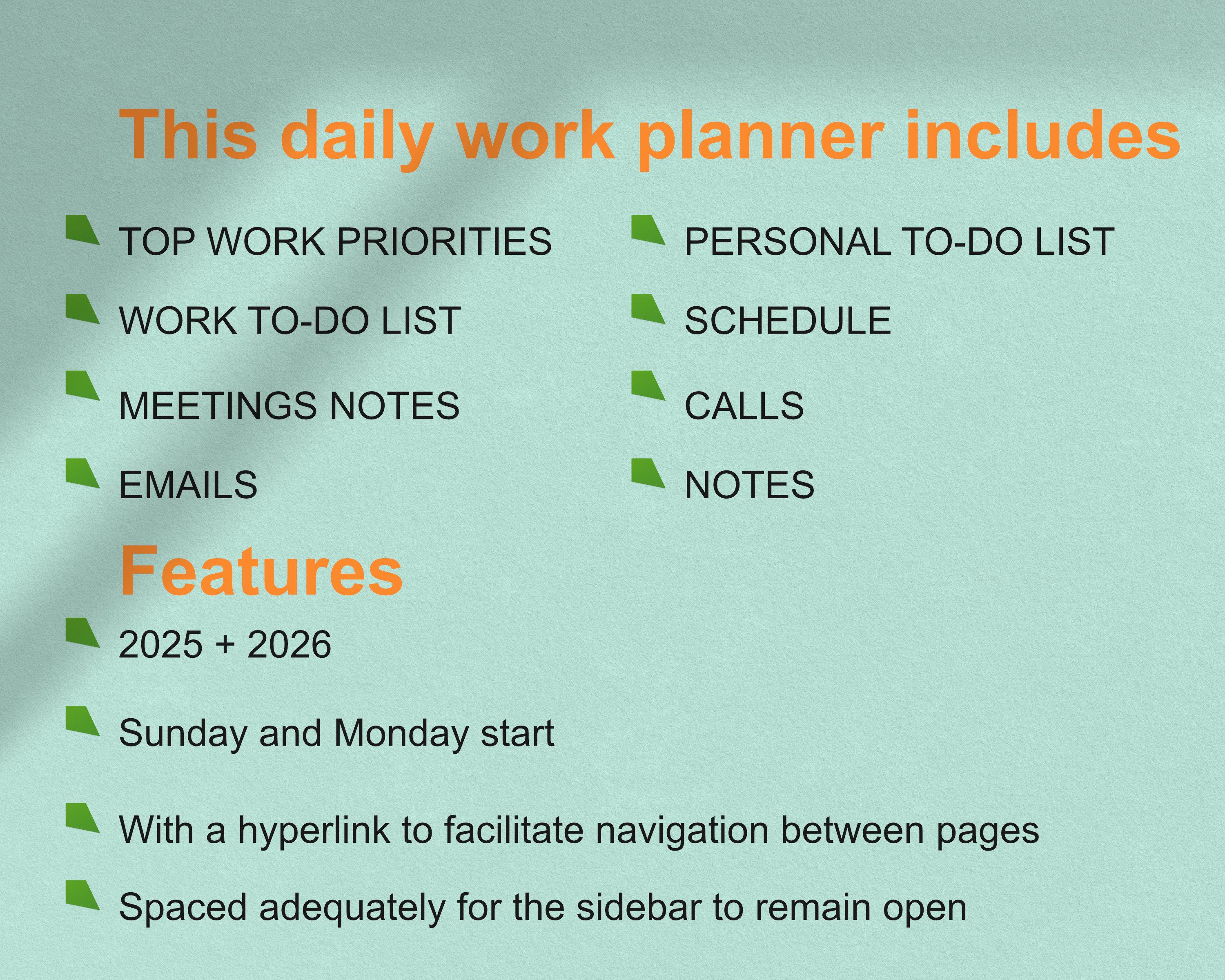 Daily Work Planner Templates for Remarkable 2 | 2025-2026 | Hyperlinked ...