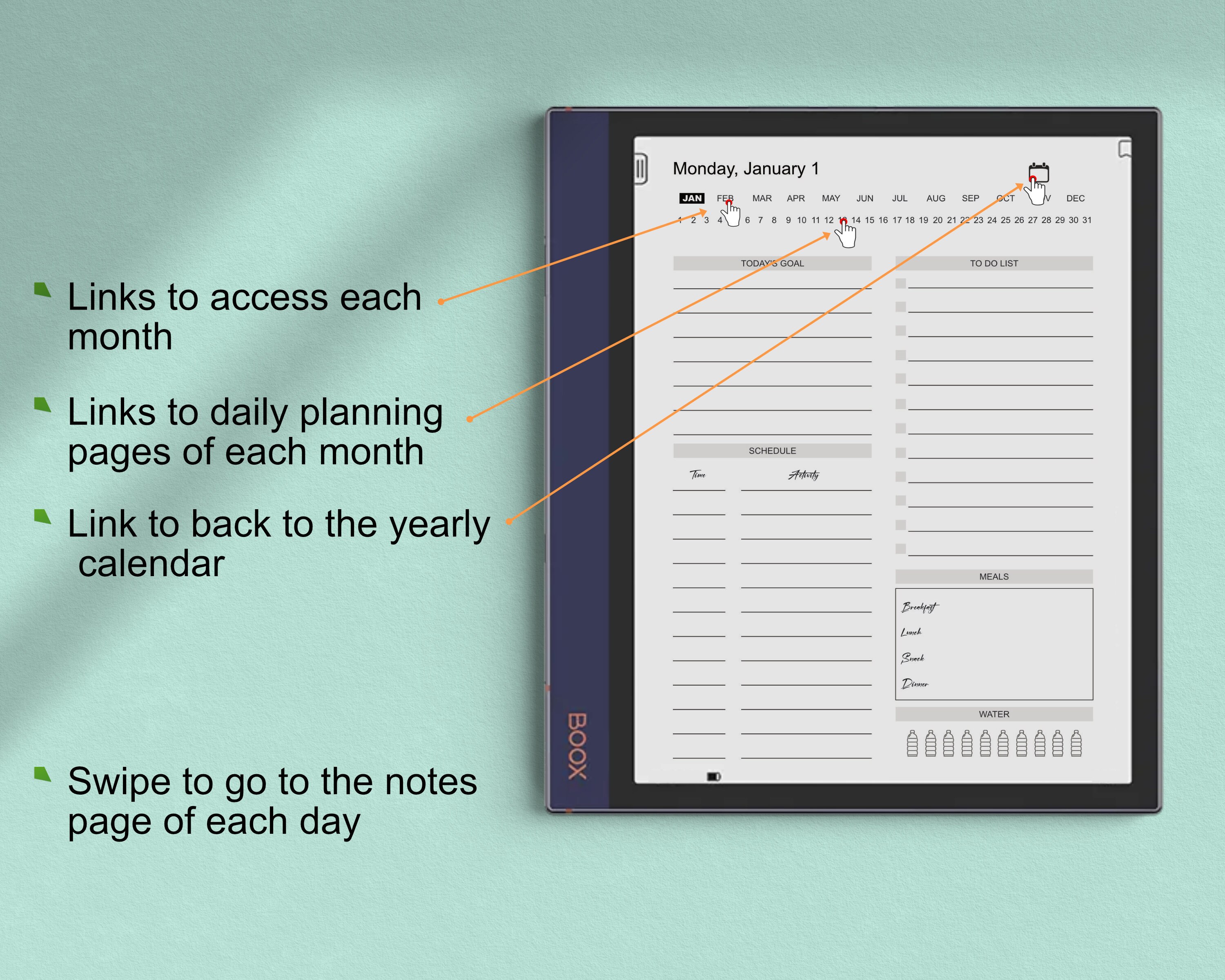 Boox Note Templates, 2024 2025 Daily Planner, Boox Note AIR / AIR2 / 2 ...