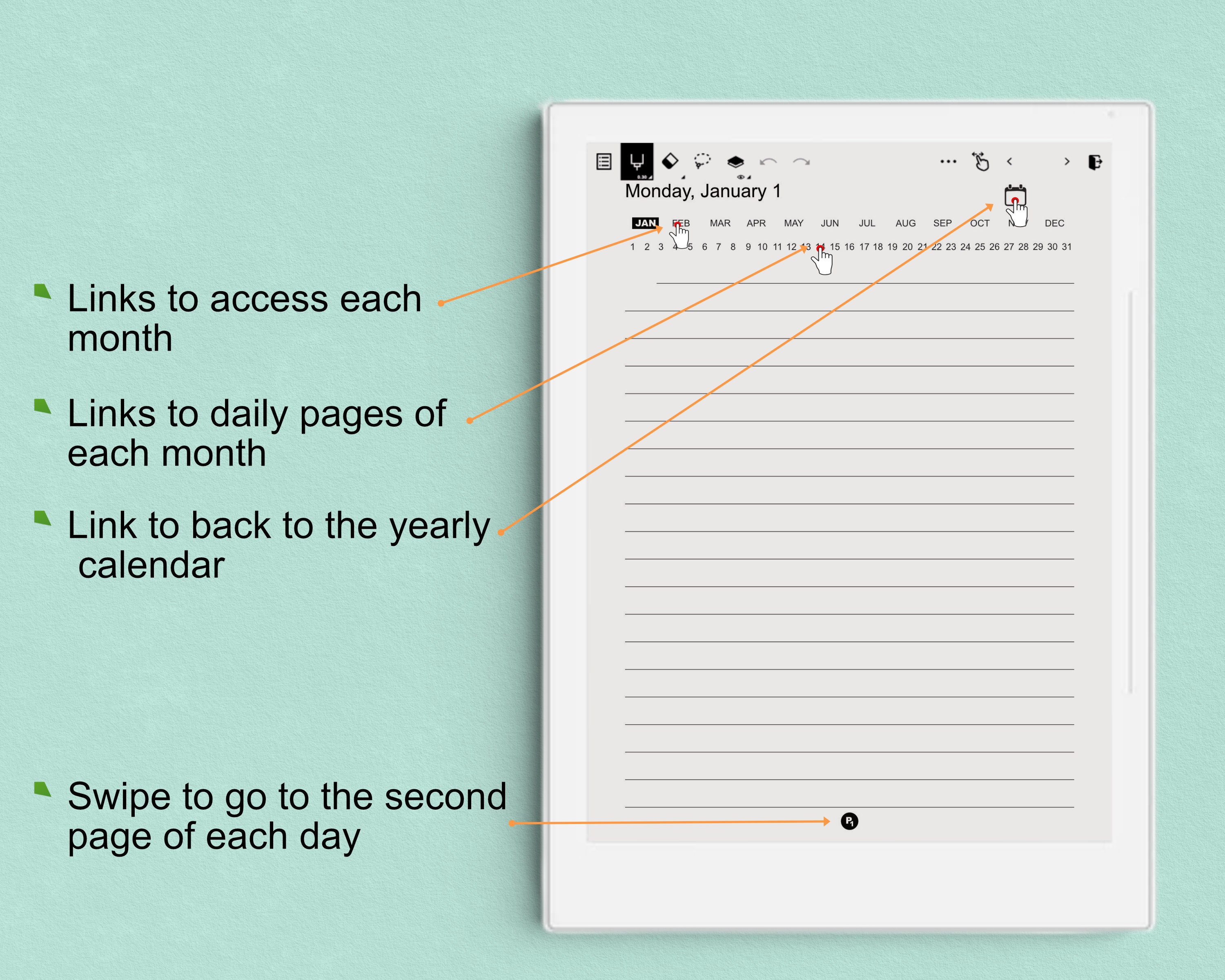 Supernote Templates, 2024 2025 Daily Journal, Supernote A5 / A5X / A6 ...