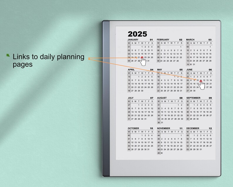 Daily Work Planner Templates for Remarkable 2 | 2025-2026 | Hyperlinked ...