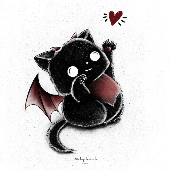 Demon Cat Drawing