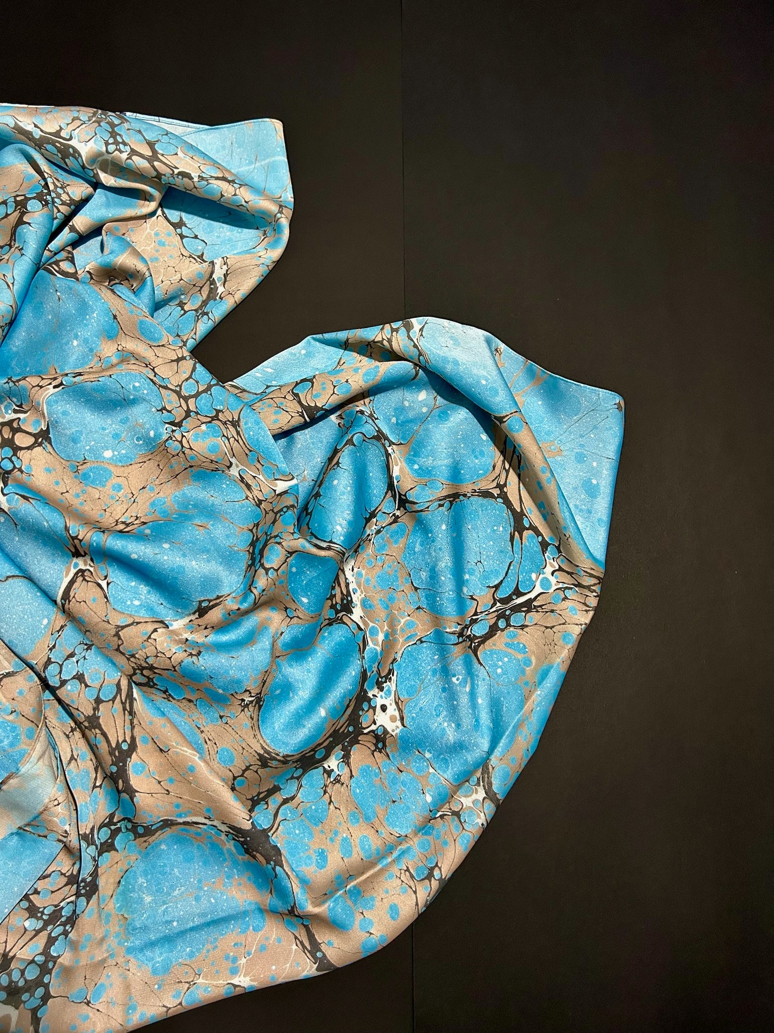 Ice Blue Marble Shawl and Scarf, Blue Women's Shawl Scarf, Handcrafted ...