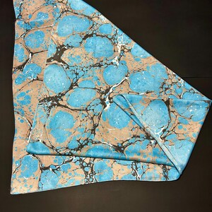 Ice Blue Marble Shawl and Scarf, Blue Women's Shawl Scarf, Handcrafted ...