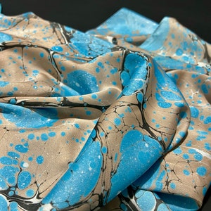 Ice Blue Marble Shawl and Scarf, Blue Women's Shawl Scarf, Handcrafted ...