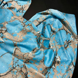 Ice Blue Marble Shawl and Scarf, Blue Women's Shawl Scarf, Handcrafted ...