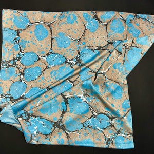 Ice Blue Marble Shawl and Scarf, Blue Women's Shawl Scarf, Handcrafted ...