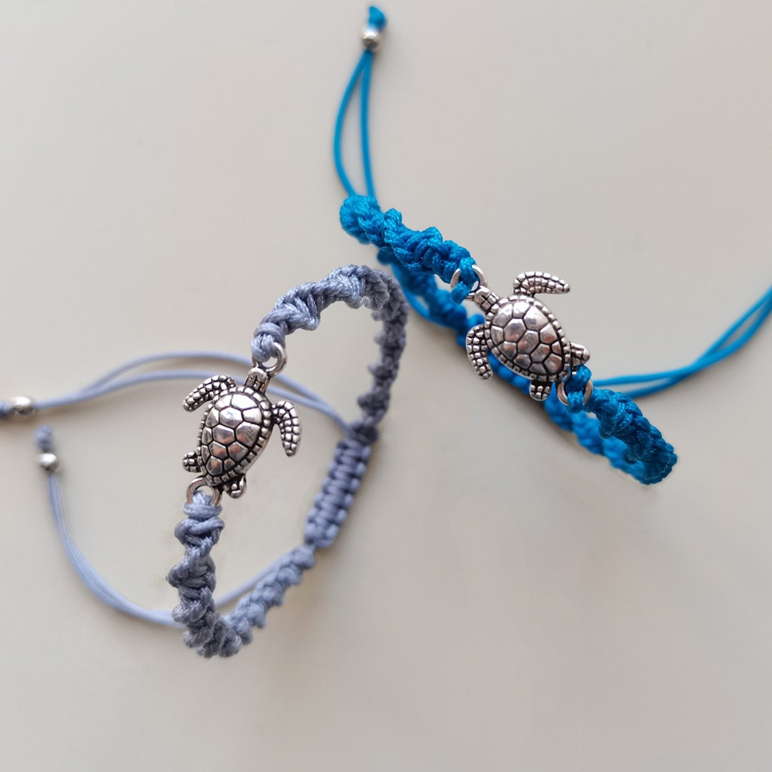 Sea Turtle Bracelet Adjustable Animal Bracelet Woven Braided - Etsy