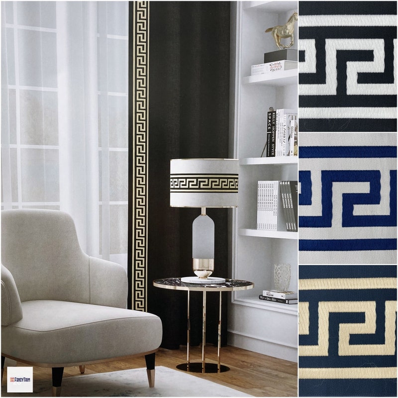 Greek Key Curtain - Etsy