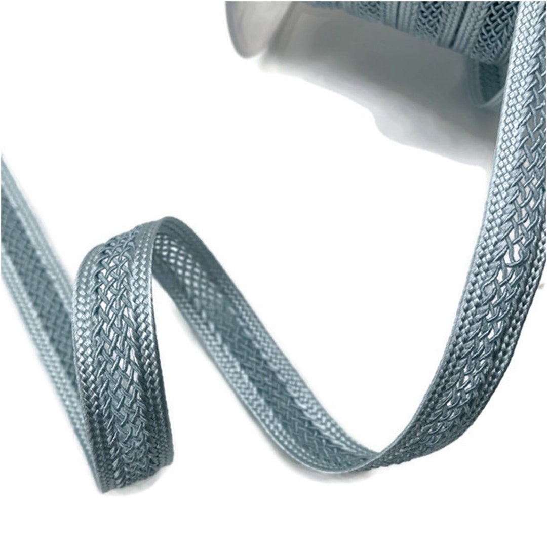 Blue-grey Celtic Knot Ribbon: Embroidered Plaited Trim, 0.55" Width - Etsy