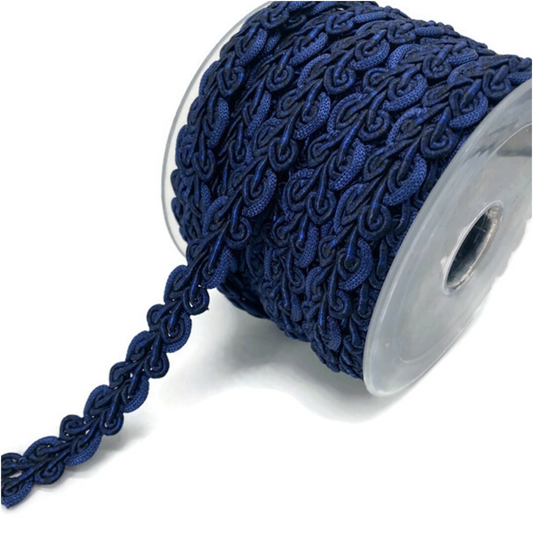 Navy Blue Snake Braid Gimp Ribbon: Embroidered Plaited Trim - Etsy