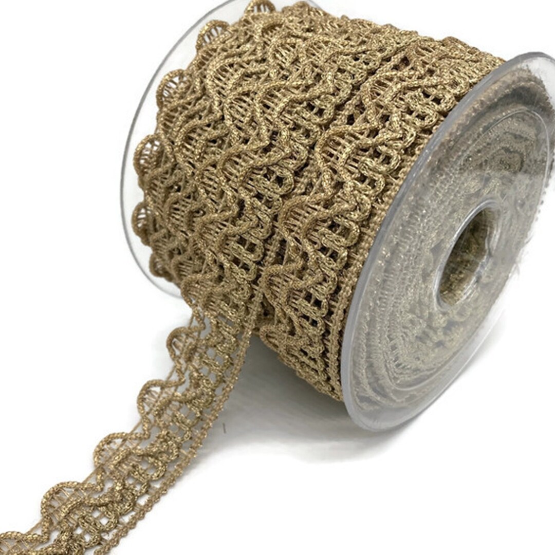 25 Mm Gold Metallic Braid Trim/lace Ribbon/ethnic Trim/bohemian Trim ...