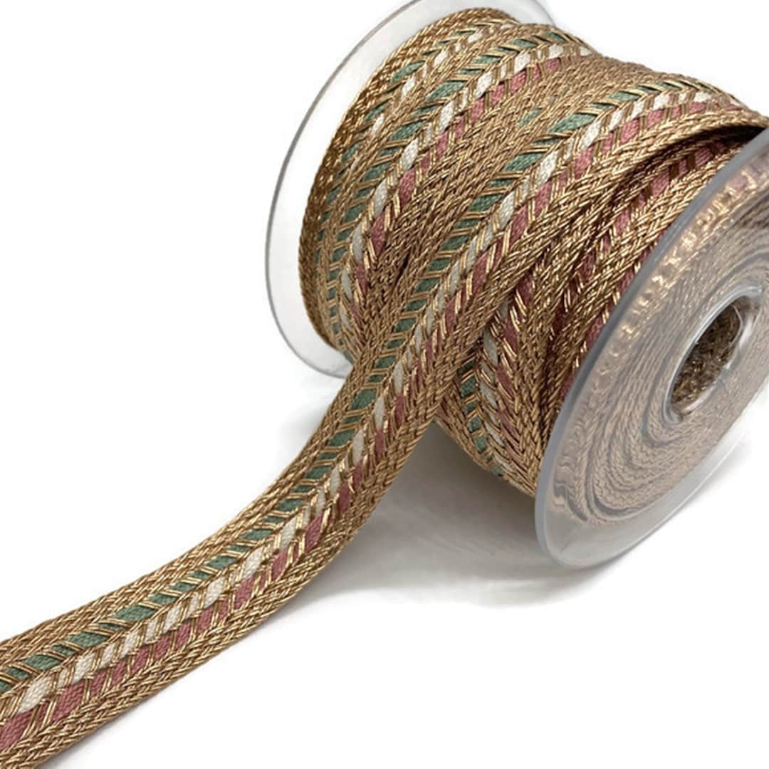 25 Mm Bronze Metallic Braid Trim/multicolor Trim/arrow Pattern/ethnic ...