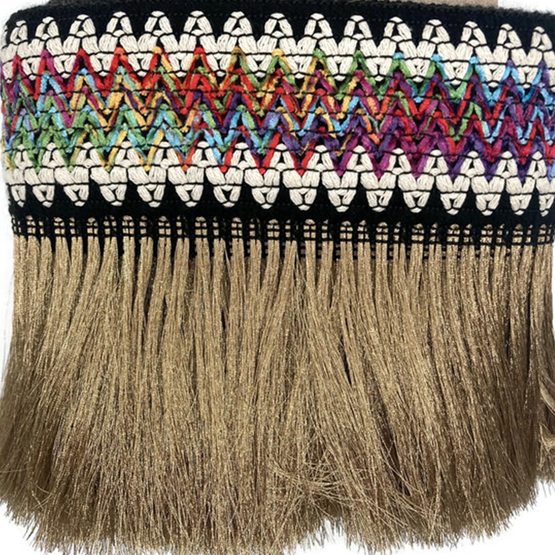 150 Mm Gold Fringe/ethnic Trim With Long Tassel/cotton Braid Trim ...