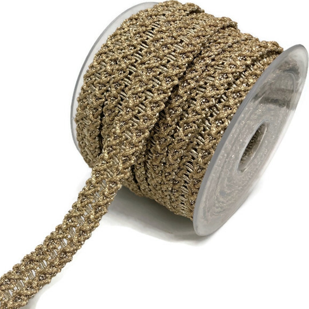 18 Mm Gold Metallic Braid Trim/metallic Ribbon/ethnic Trim/bohemian ...