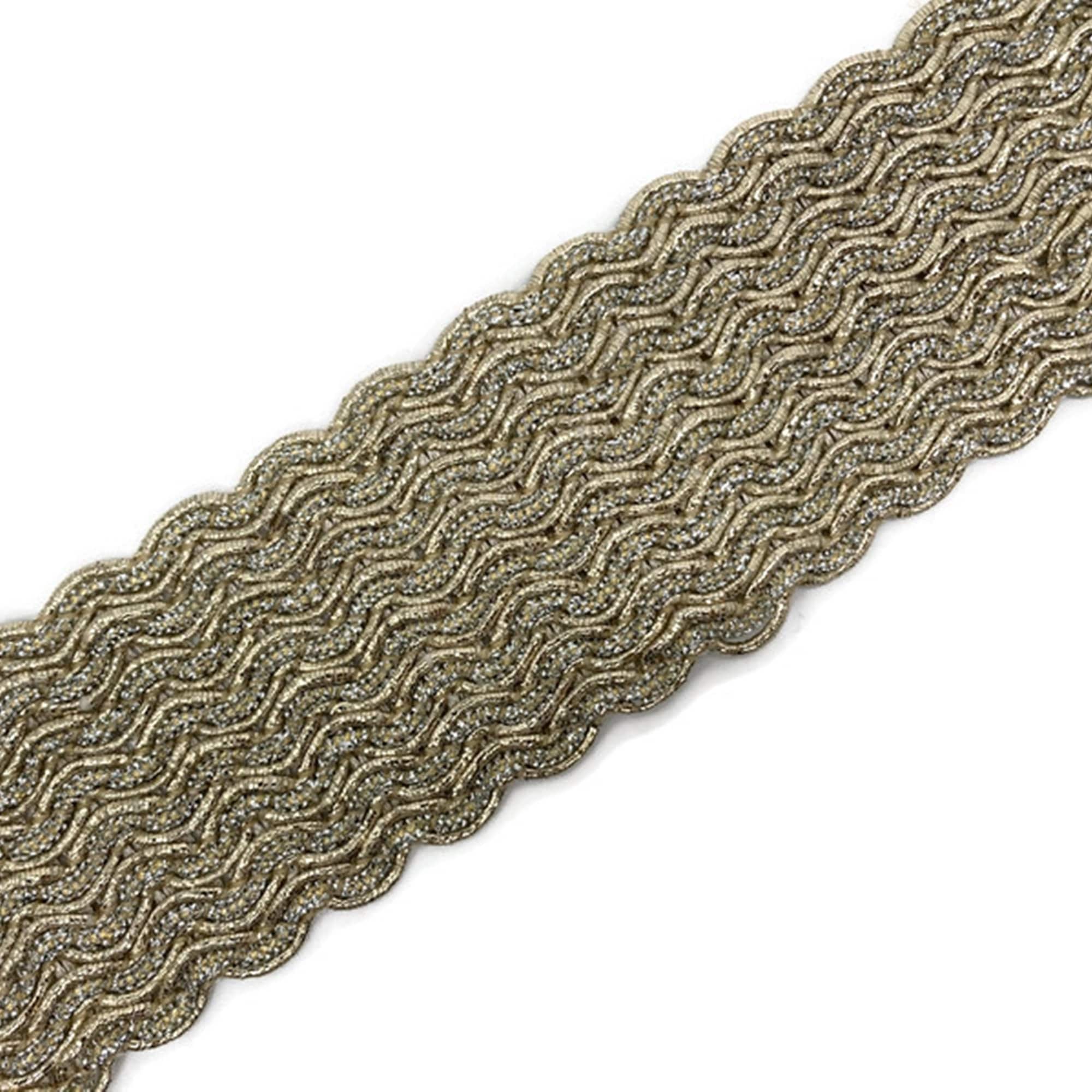 40 Mm Light Gold Metallic Braid Trim/wavy Folding Braid Trim/ethnic ...
