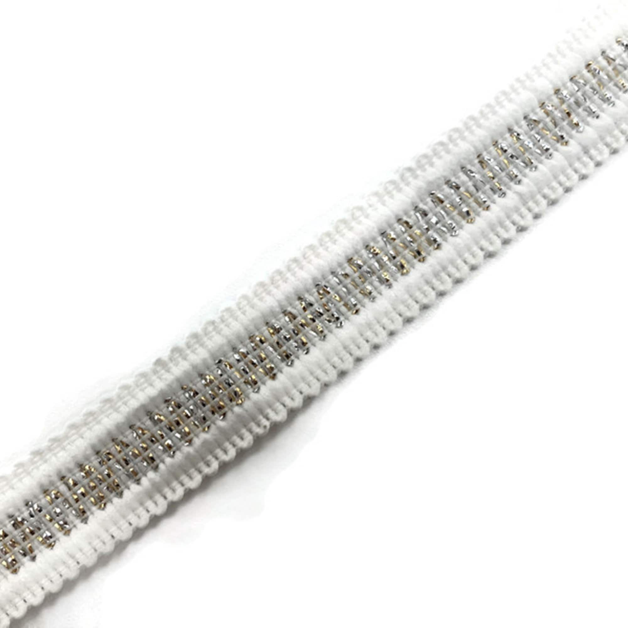 15 Mm Braid Snow White Cotton Trim Wtih Silver Glitter /silver Trim ...