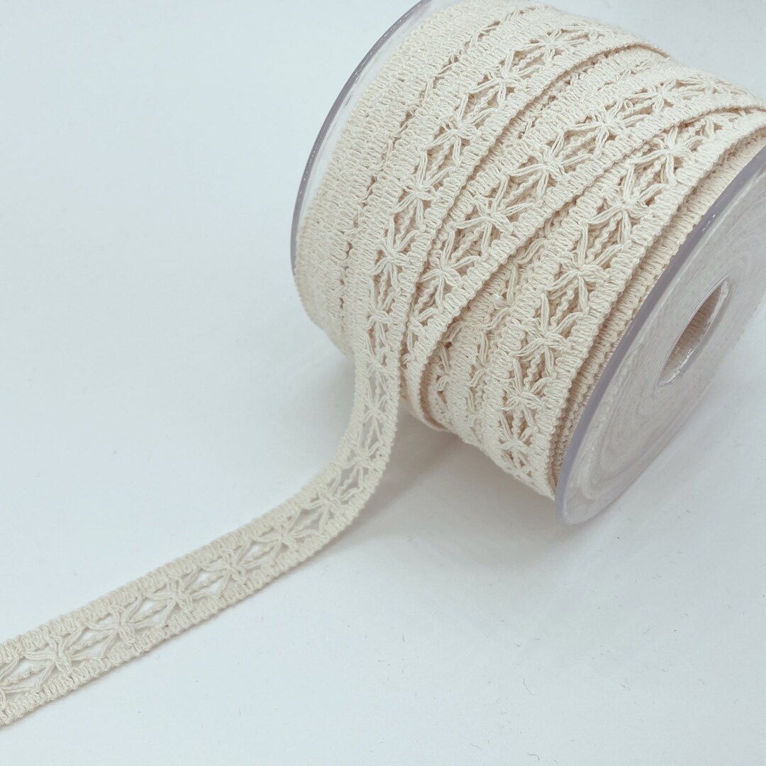 20 Mm Natural Cotton Braid Lace Trim| Geometric Pattern Lace| Ivory ...
