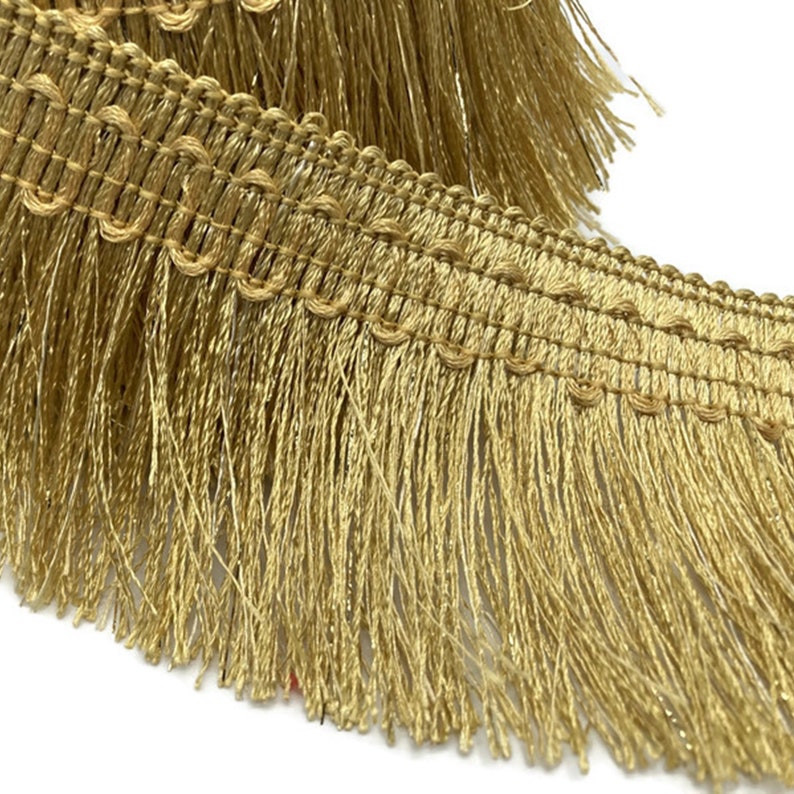 Gold Metallic Fringe Trim: Silky Tassel Trim for Costumes - by the Yard ...